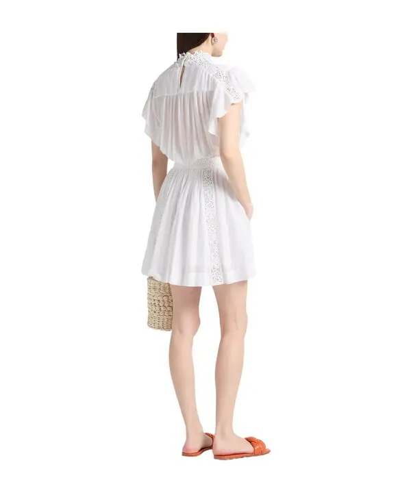 Isabel Marant Étoile Short Sleeve Lace Trim Dress