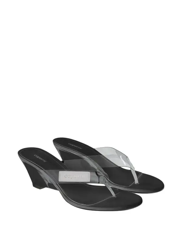 Coperni Wedge Thong Sandals With Transparent Straps - Black