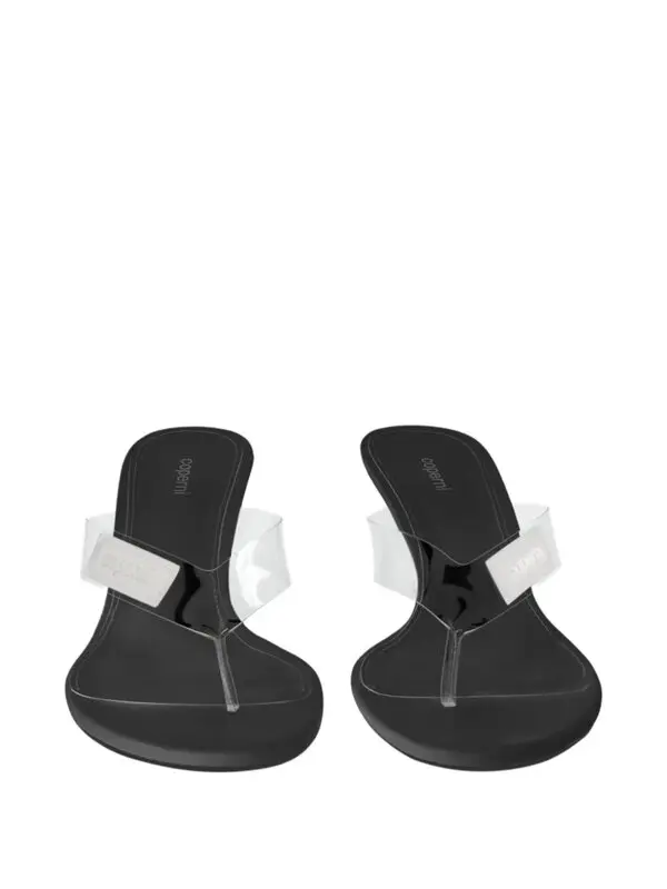 Coperni Wedge Thong Sandals With Transparent Straps - Black