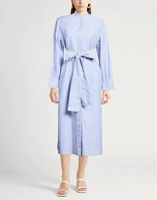 Max Mara Striped Belted Shirt Dress