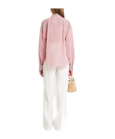 Brunello Cucinelli Metallic Striped Bow Shirt