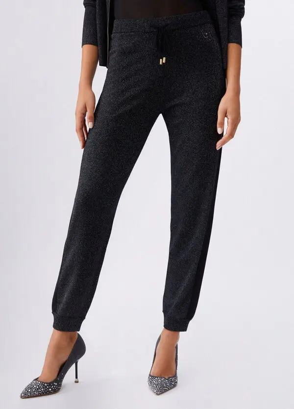 Liu Jo Knitted Trousers With Lurex Inserts