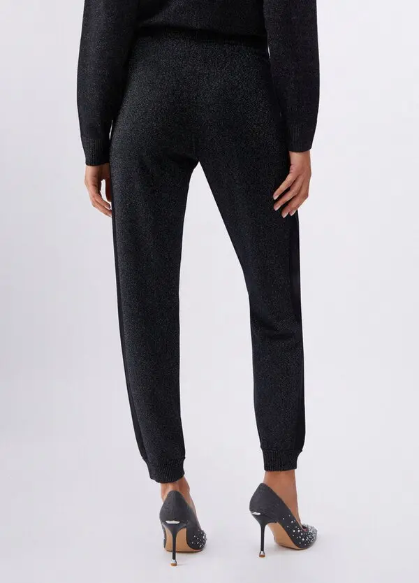 Liu Jo Knitted Trousers With Lurex Inserts