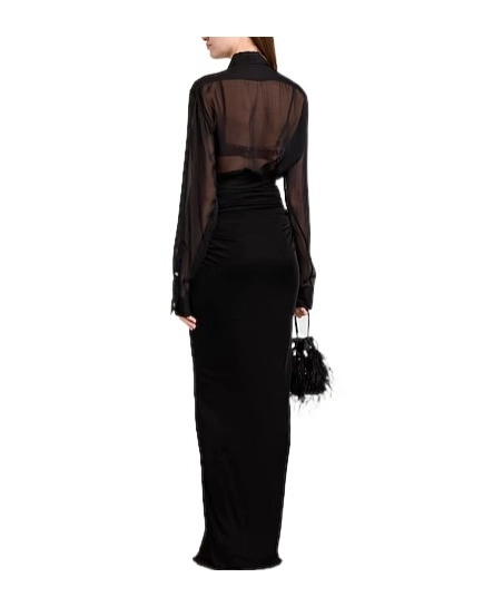 Saint Laurent Solid Bodycon Skirt