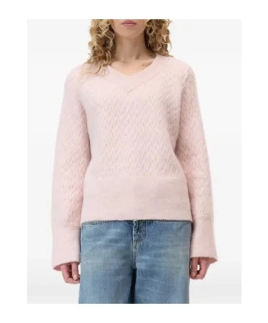 Closed V-neck Long-sleeve Sweater