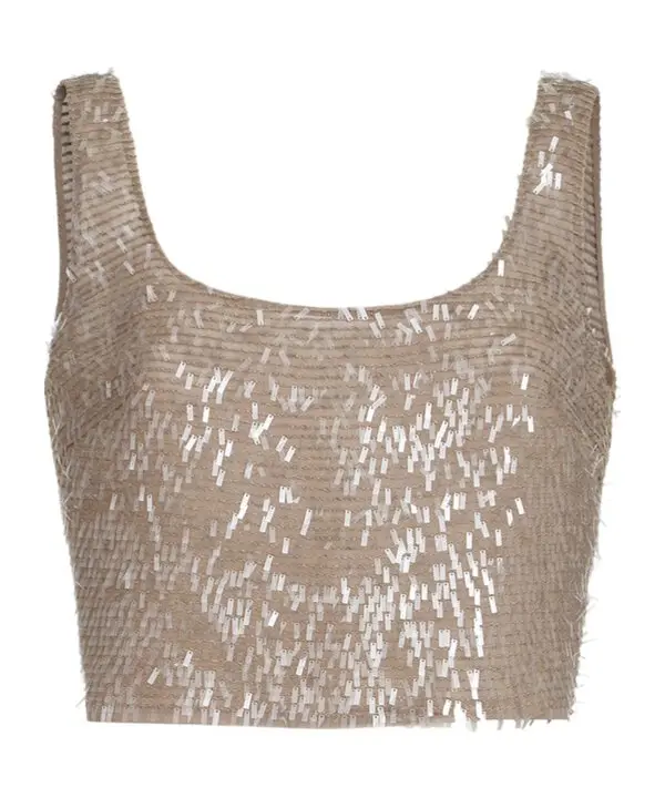 Brunello Cucinelli Embellished Cropped Top