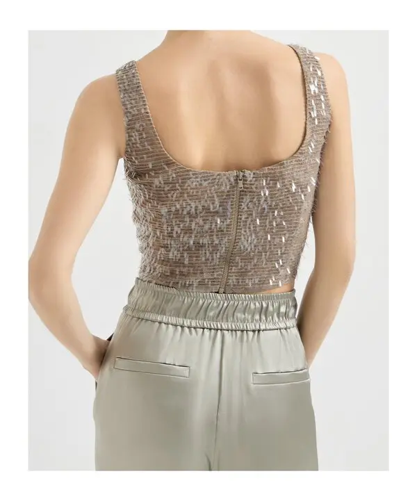 Brunello Cucinelli Embellished Cropped Top