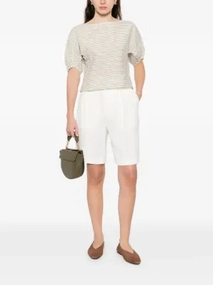 Staud Didi Striped Boatneck Top - White