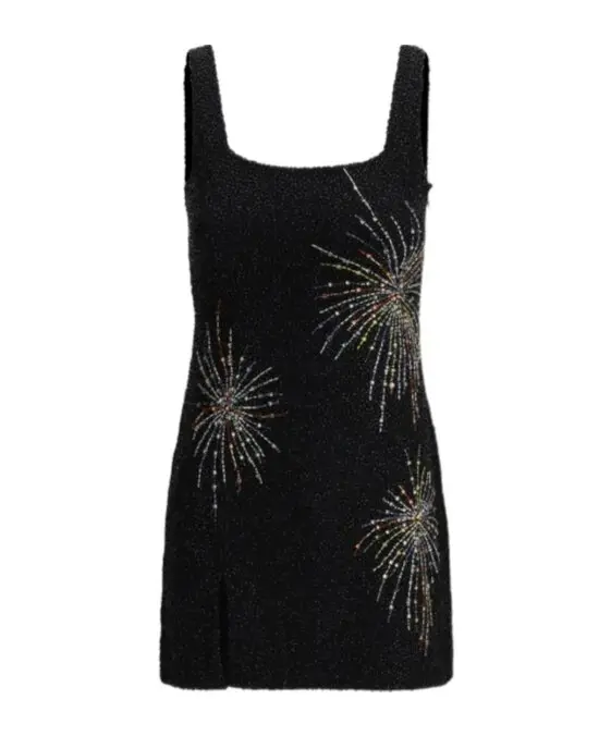 Staud Split Beaded Mini Dress