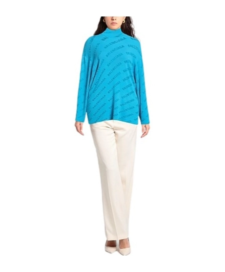 Balenciaga All-over Logo Turtleneck Sweater