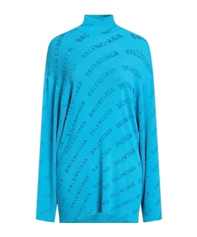 Balenciaga All-over Logo Turtleneck Sweater