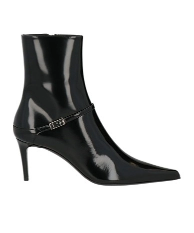 Saint Laurent Shiny Leather Ankle Boots