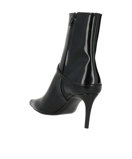 Saint Laurent Shiny Leather Ankle Boots