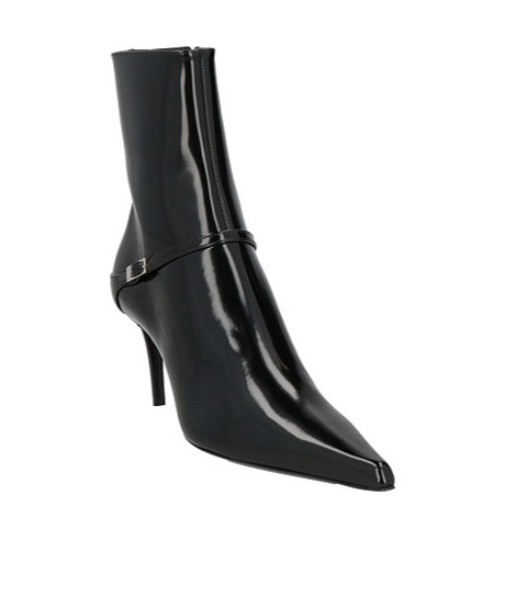 Saint Laurent Shiny Leather Ankle Boots