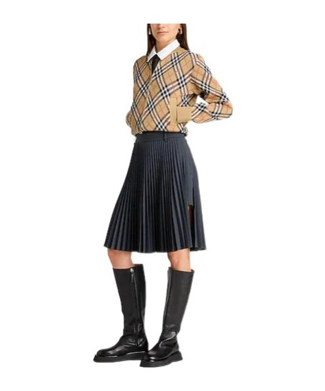 Burberry Pleated Twill Skirt