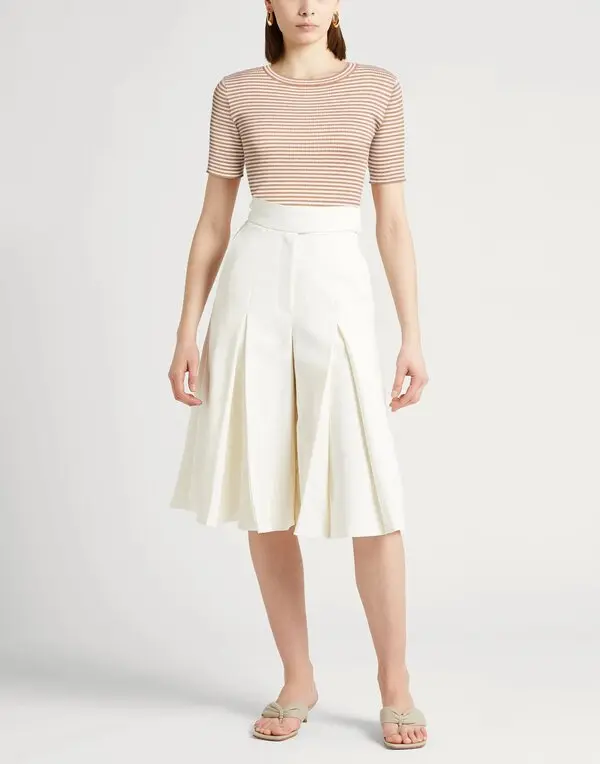 Brunello Cucinelli Striped Metallic Ribbed-knit Short-sleeve Top
