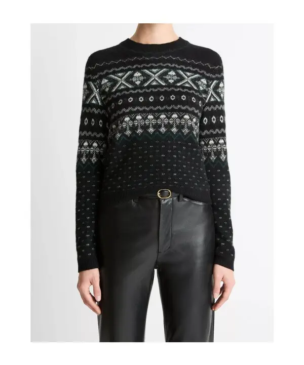 Vince Patterned Crew-neck Sweater