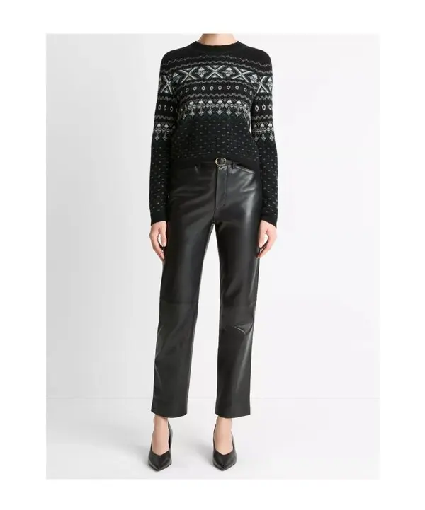 Vince Patterned Crew-neck Sweater