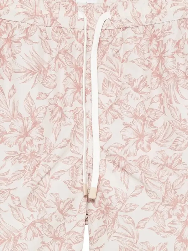 Eleventy Floral Pattern Swim Shorts - Beige/pink