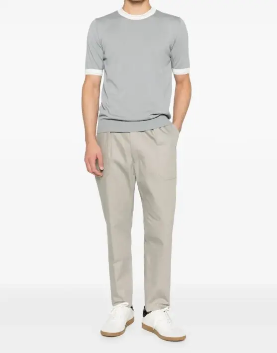 Eleventy Contrast-trim T-shirt