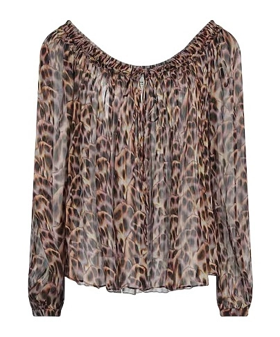 Isabel Marant Étoile Leopard Print Off-shoulder Chiffon Top