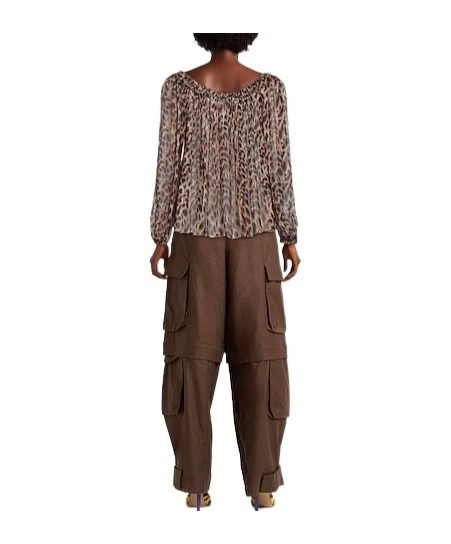 Isabel Marant Étoile Leopard Print Off-shoulder Chiffon Top