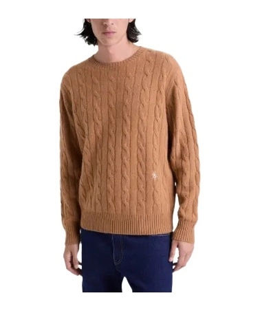SPORTY  RICH Cable-knit Logo Sweater