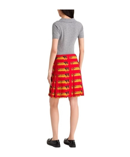 Burberry Pleated Skirt With Duck Print