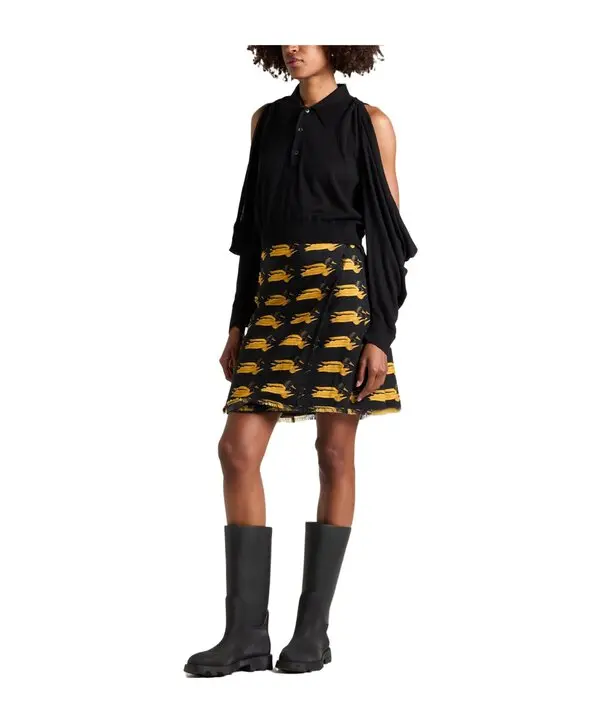 Burberry Wrap Mini Skirt With Fringe