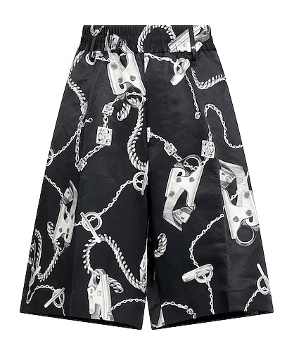 Burberry Two-tone Crepe Bermuda Shorts With Belt Loops And Pockets