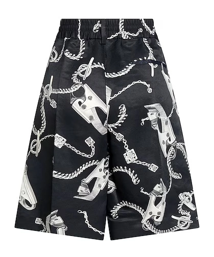 Burberry Two-tone Crepe Bermuda Shorts With Belt Loops And Pockets