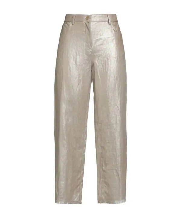 Max Mara Metallic Linen Straight-leg Trousers