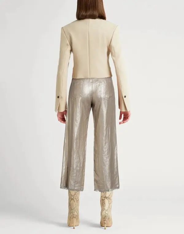 Max Mara Metallic Linen Straight-leg Trousers