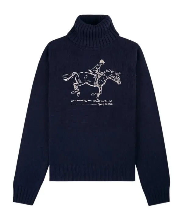 SPORTY  RICH Sporty & Rich Illustration Turtleneck Sweater