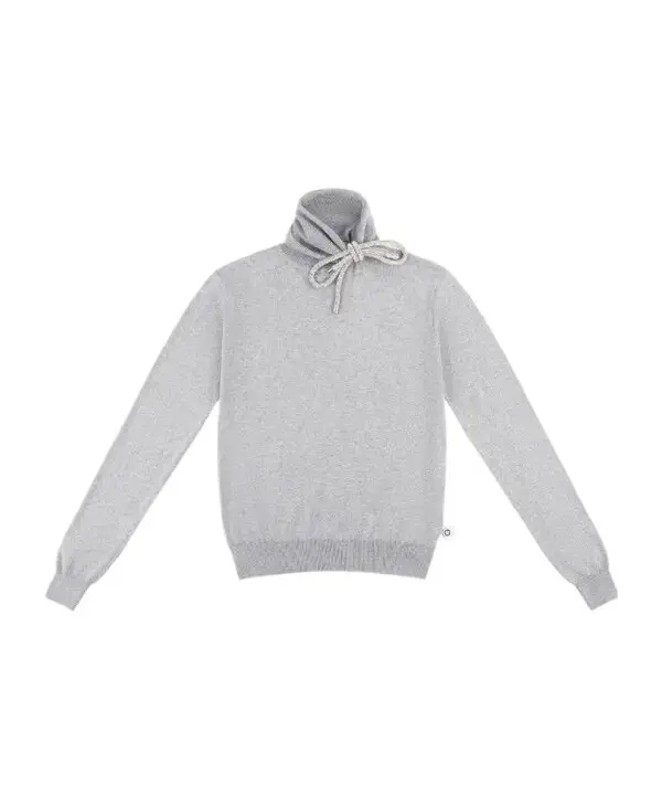 AREA Crystal-knot Turtleneck Sweater - Gray