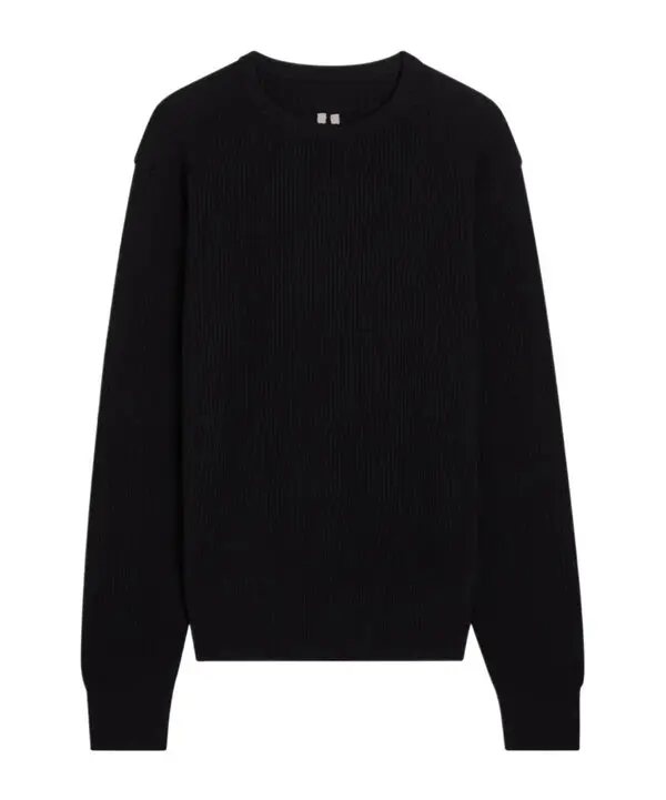 Rick Owens Ribbed Knit Crew Neck Sweater