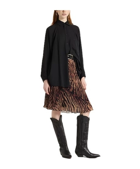 Balenciaga Oversized Crepe Shirt With Classic Collar