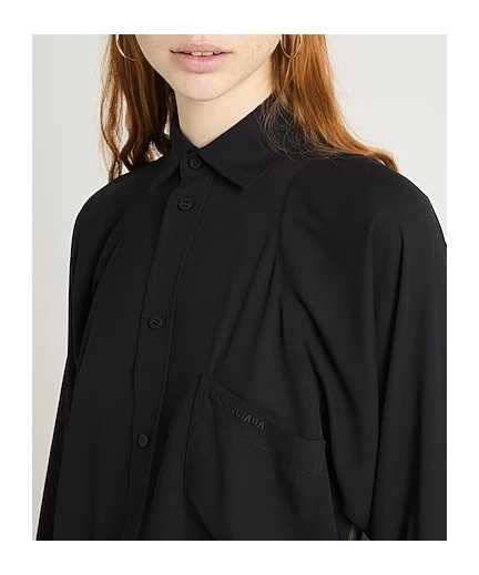Balenciaga Oversized Crepe Shirt With Classic Collar