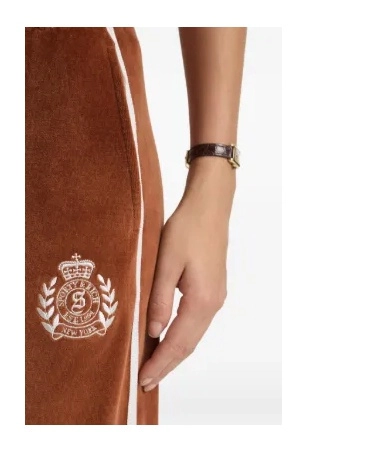 SPORTY  RICH Logo-embroidery Stripe Tack Pants