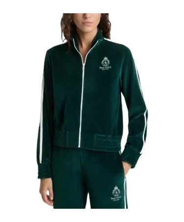 SPORTY  RICH Sporty & Rich Zip-up Striped Sweater