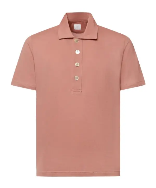 Eleventy Button Polo Shirt - Pink