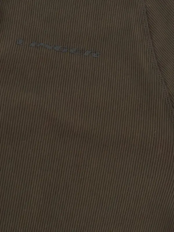 Ottolinger Rib-knit Crewneck T-shirt With Tonal Lettering And Shoulder Strap Detail