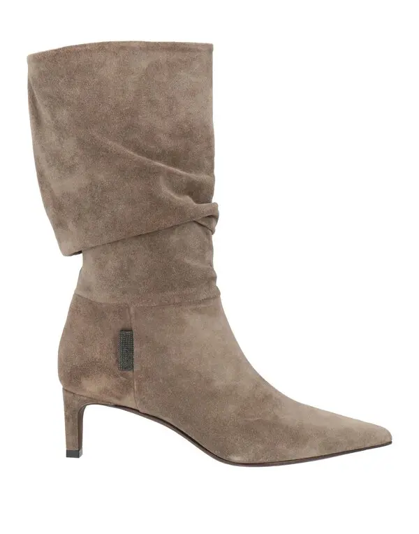 Brunello Cucinelli Suede Ankle Boots With Sequins