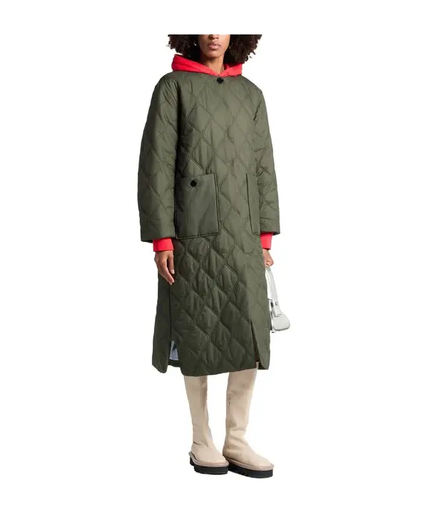 GANNI Quilted Long Down Jacket