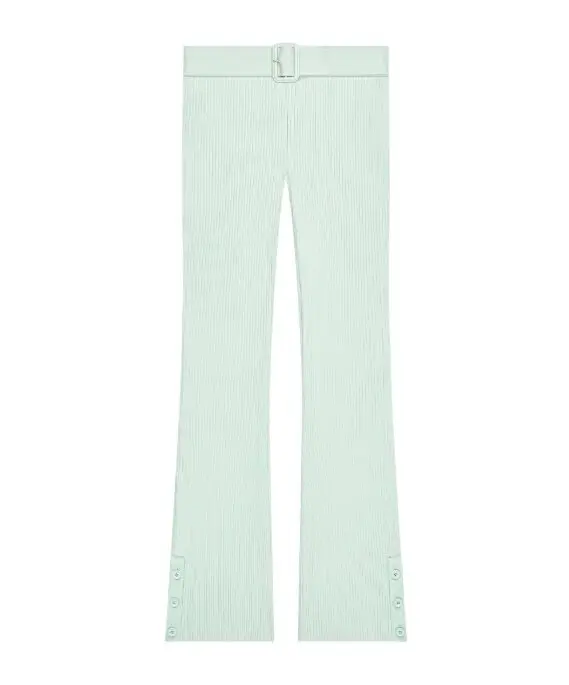 COURREGES Courrèges Belted Flared Ribbed Trousers