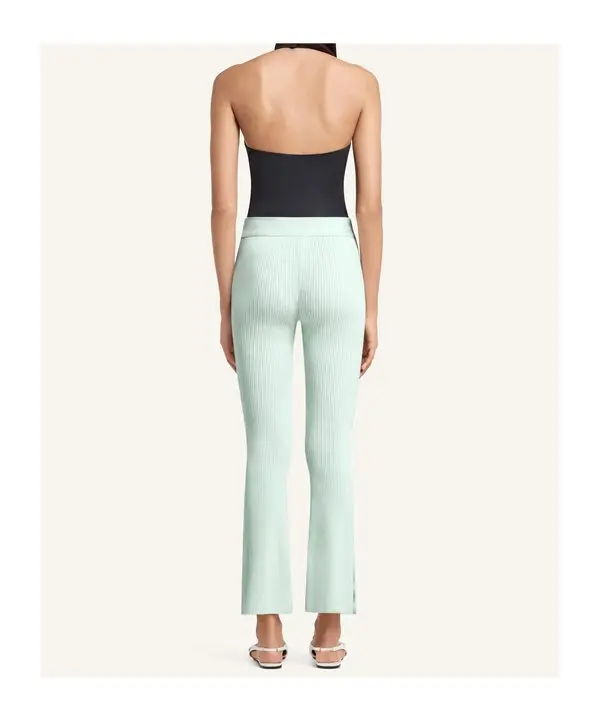 COURREGES Courrèges Belted Flared Ribbed Trousers