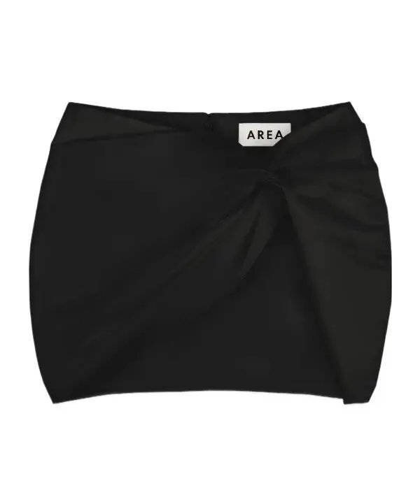 AREA Wrapped Satin Mini Skirt