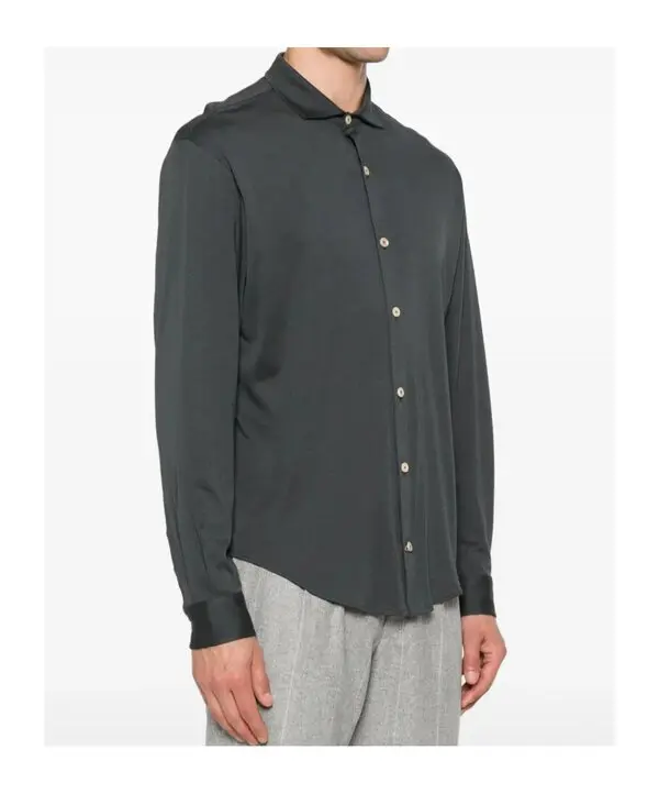 Eleventy Long-sleeve Button-fastening Shirt - Black