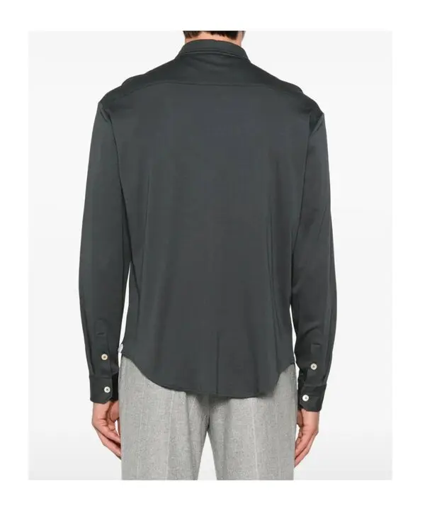 Eleventy Long-sleeve Button-fastening Shirt - Black