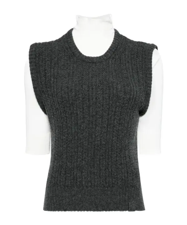 Victoria Beckham Mock Neck Knitted Top
